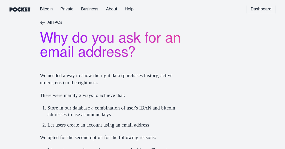 Why do you ask for an email address?