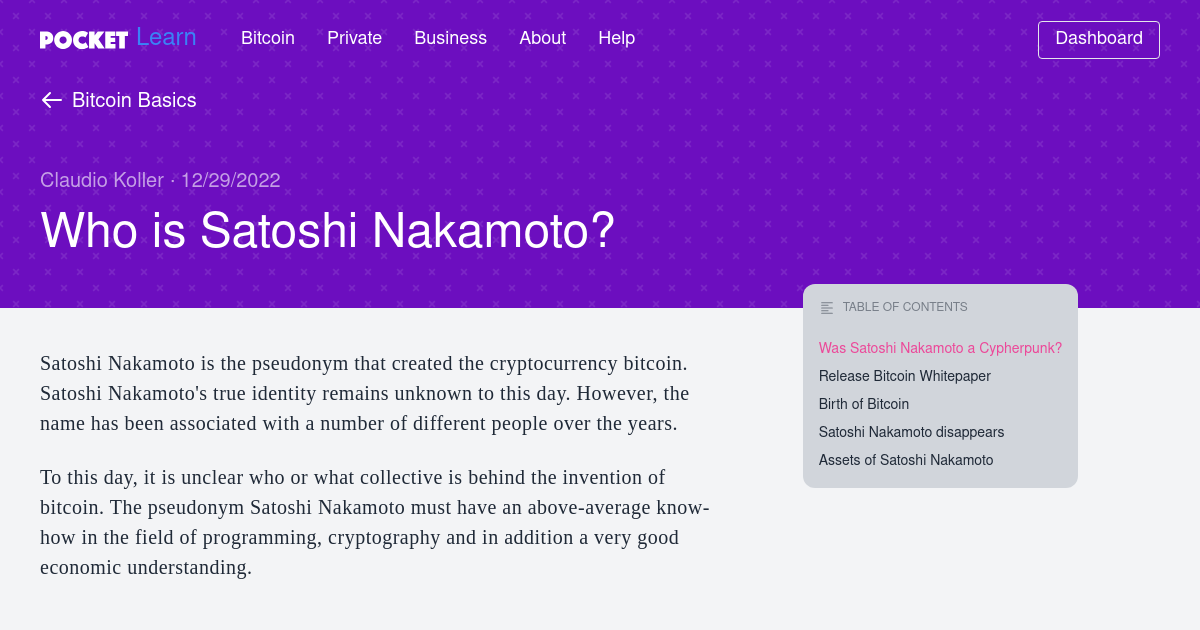 Who is the Inventor behind Bitcoin? | Pocket