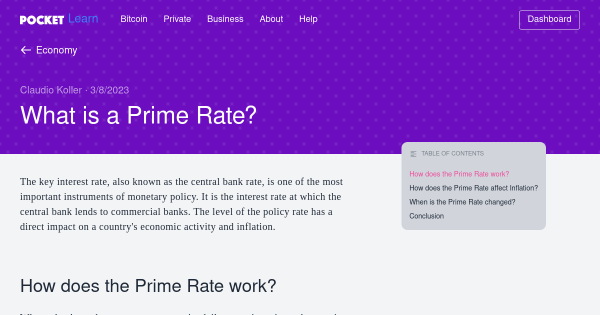 Prime Rate simply explained | Pocket