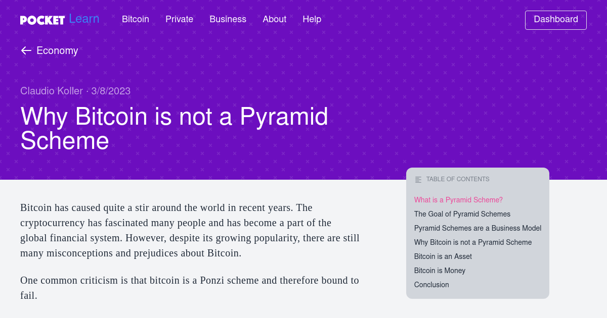 Is Bitcoin a Pyramid Scheme? | Pocket